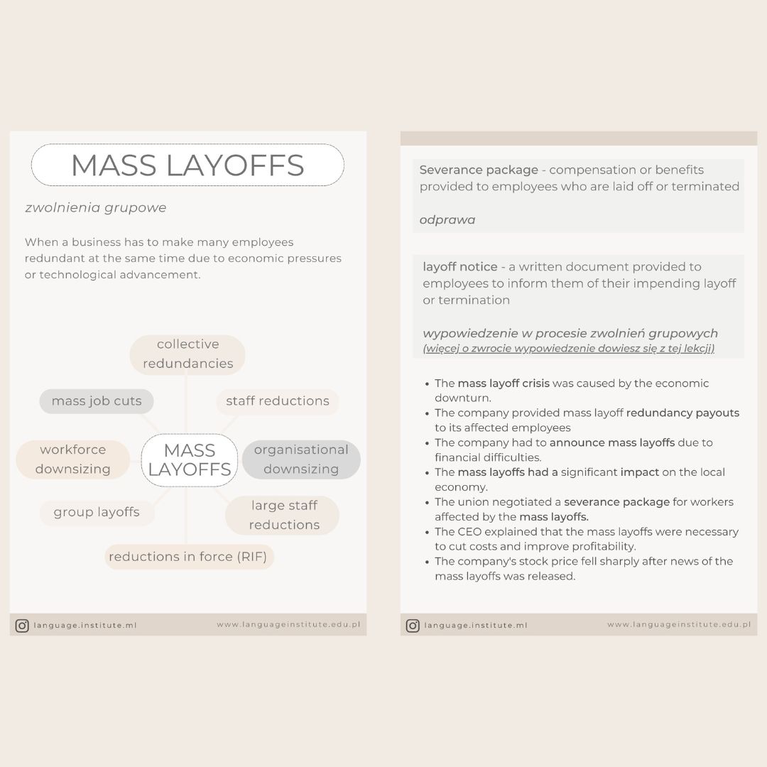 Business English. mini lekcja 2: mass layoffs - Language Institute